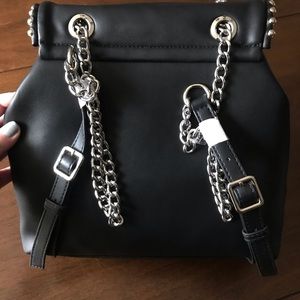 Nine West | Bags | Nine West Aveline Chain Strap Black Backpack | Poshmark